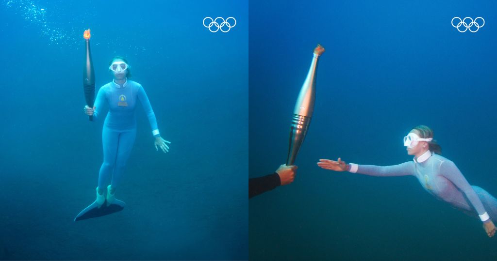 奧運｜海底傳聖火 法選手潛20米取火炬 象徵聖火重回法國 (14:52) - 20240619 - 熱點 - 即時新聞 - 明報新聞網